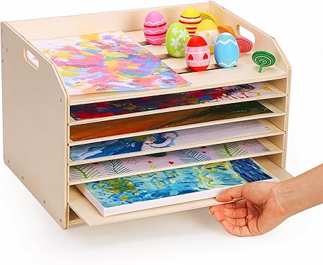 Amazon.com: Woodtoe Montessori Wooden Art Drying Rack, Removable Paint ...