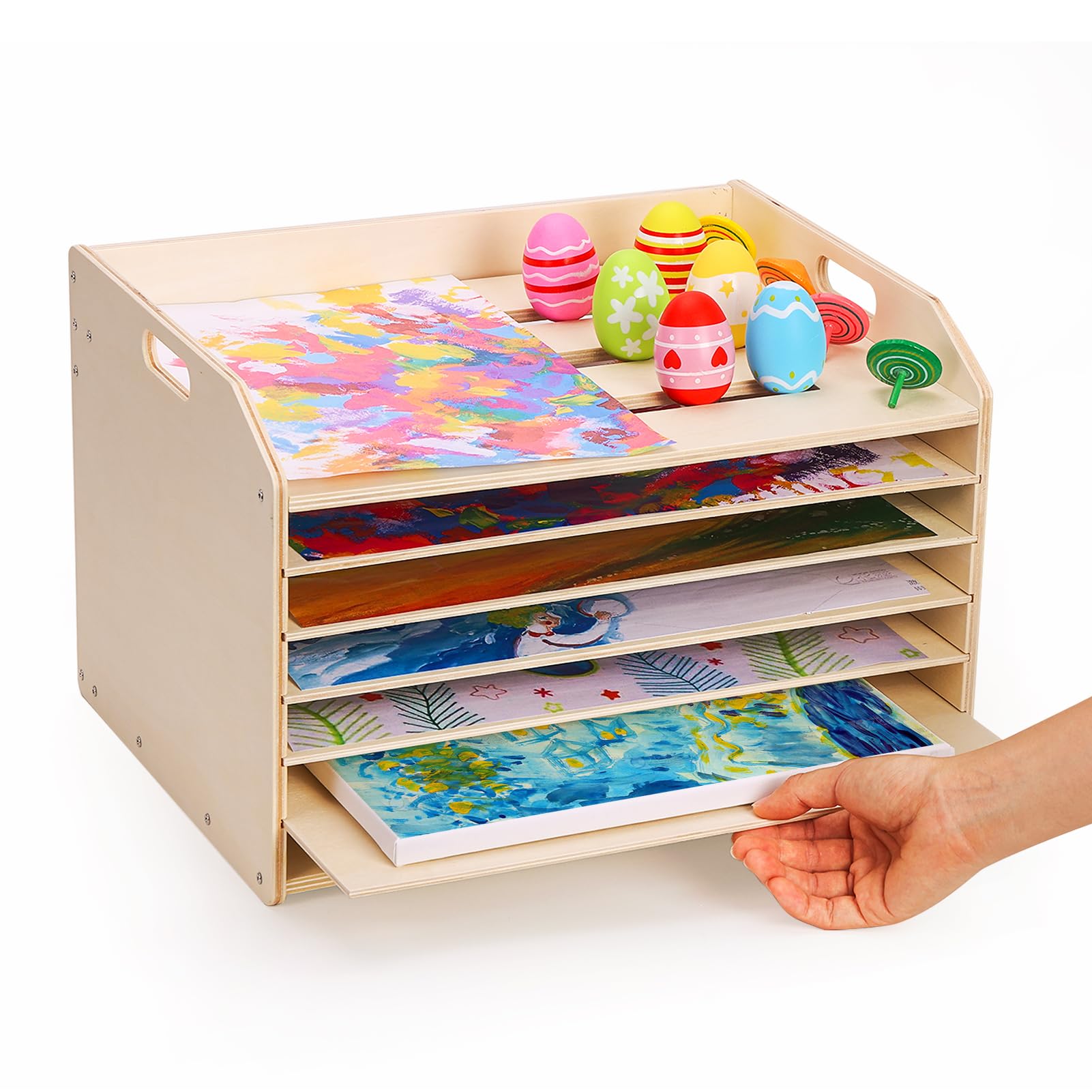 Amazon.com: Woodtoe Montessori Wooden Art Drying Rack, Removable Paint ...