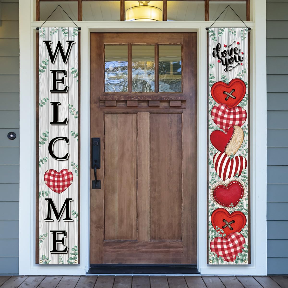 Amazon.com: Valentines Day Decorations Welcome Valentine Porch Banners ...