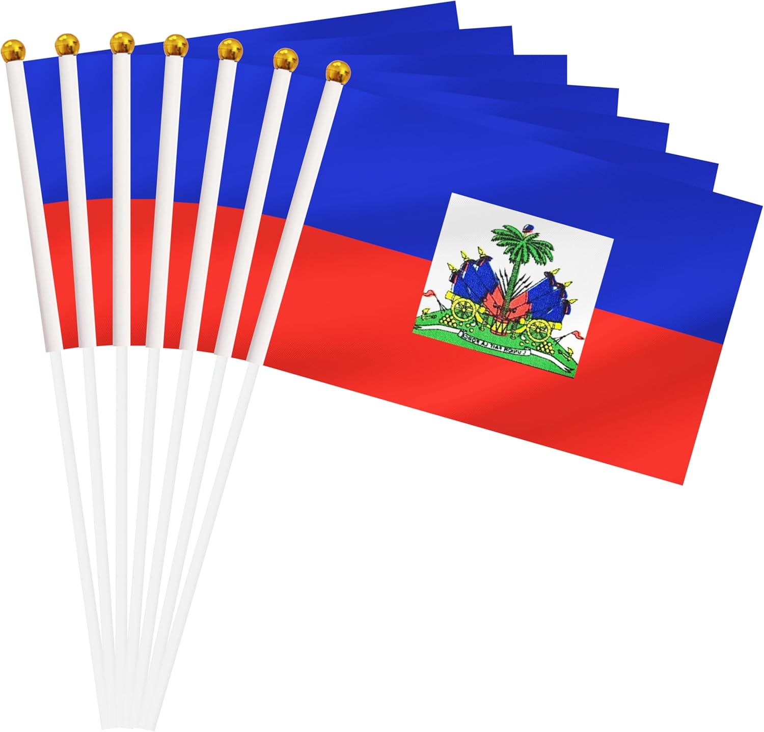 Amazon.com : Yamiuo 50 Pack Haiti Mini Stick Flag, Haitian Hand Held ...