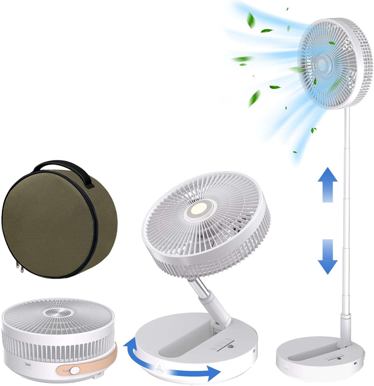 Amazon.com: ICEBIRDS Portable Oscillating Standing Fan, 10" Foldaway ...