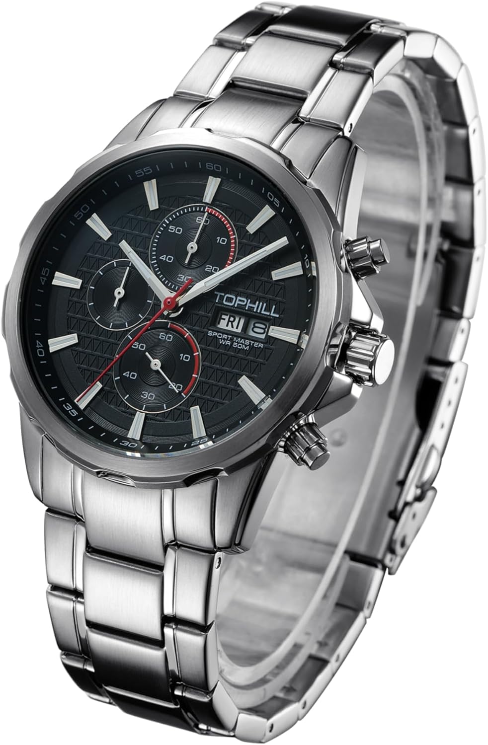 Amazon | TOPHILL 腕時計 メンズ かっこいい 日本製-クォーツ 時計 メンズ 316Lステンレスバンド クォーツ 50M防水 クロノグラフ 316Lステンレスバンド 50M防水 ...