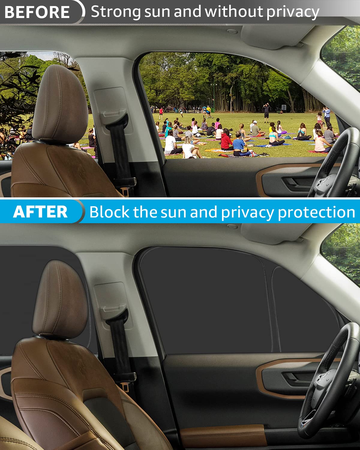 Snapklik.com : Window Sun Shade For Ford Bronco Sport 2022 2021 Side ...
