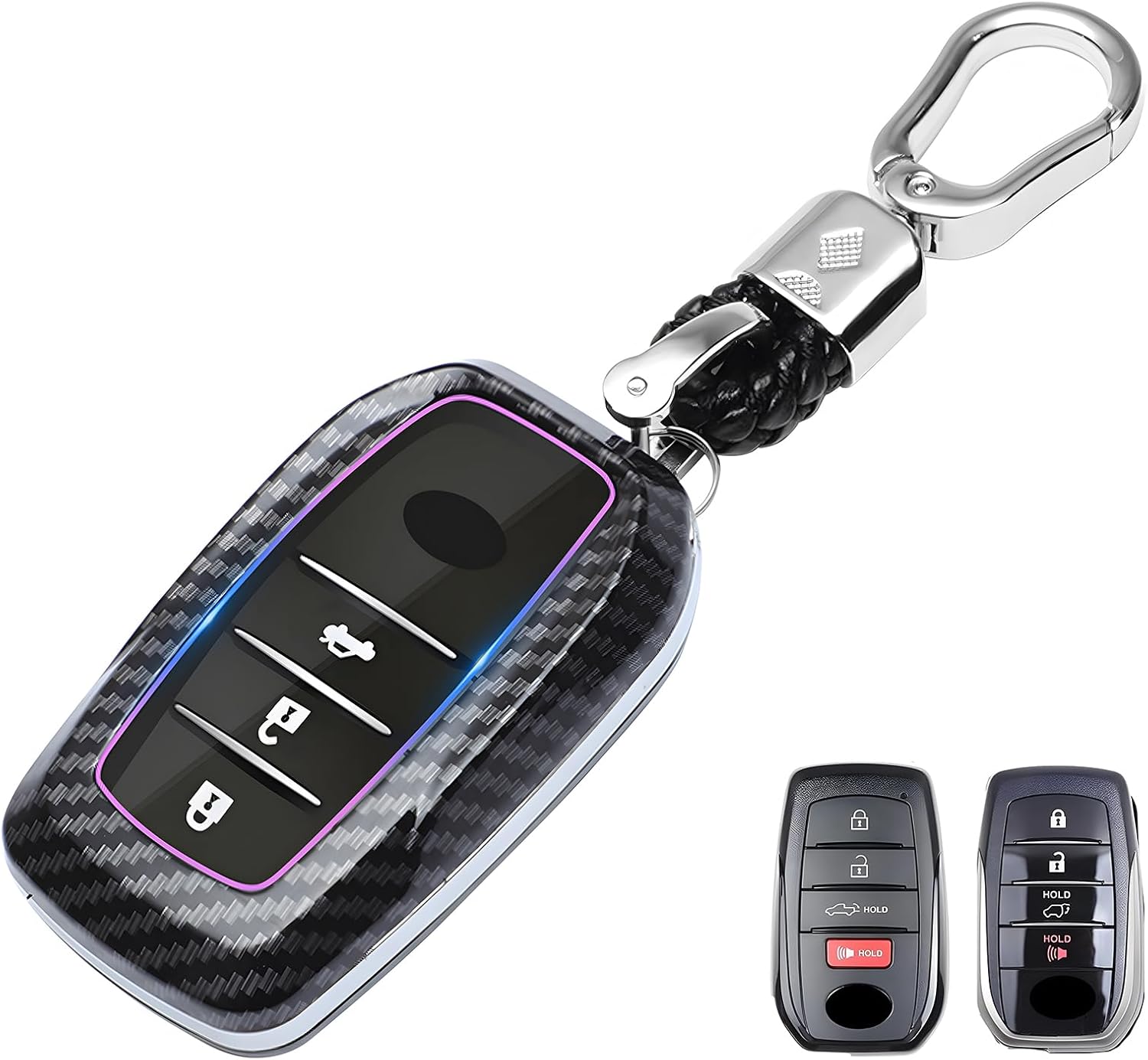 Amazon.com: for Toyota Key Fob Cover, ABS Carbon Fiber Pattern Key Case ...