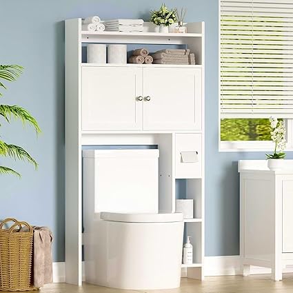 Amazon.com: IdeaKey Over The Toilet Storage Cabinet, 7-Tier Toilet ...