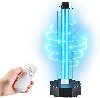 Amazon.com: Qualirey 60W UV Light Sanitizer Whole Room, UVC Disinfection Lamp with 3 Speed ...
