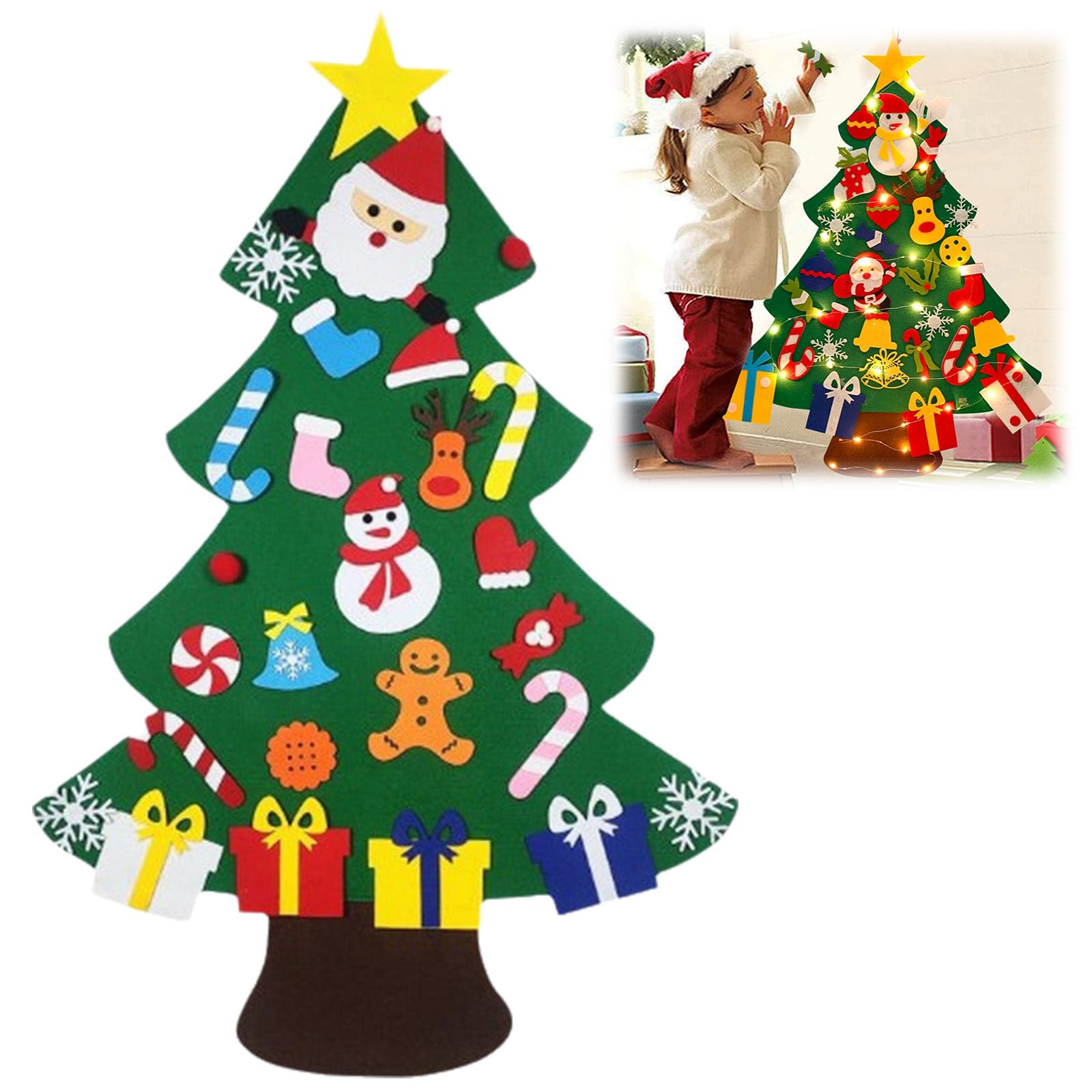 Amazon.com: Felt Christmas Tree with Lights Set for Toddlers ...