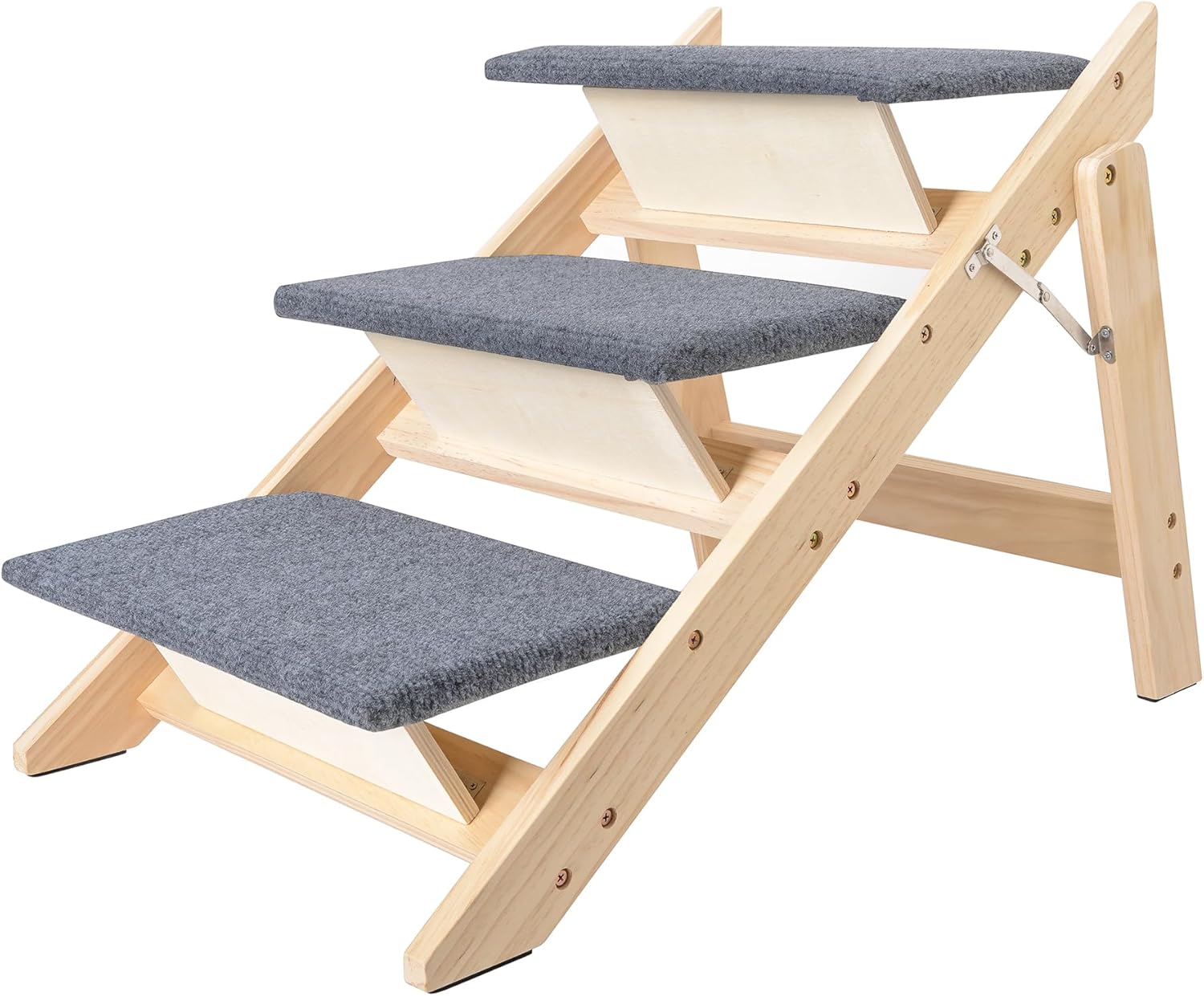 Amazon.com: RideYouLai Pet Stair Wooden Foldable Ramp for Beds Car Sofa Portable Foldable Puppy ...