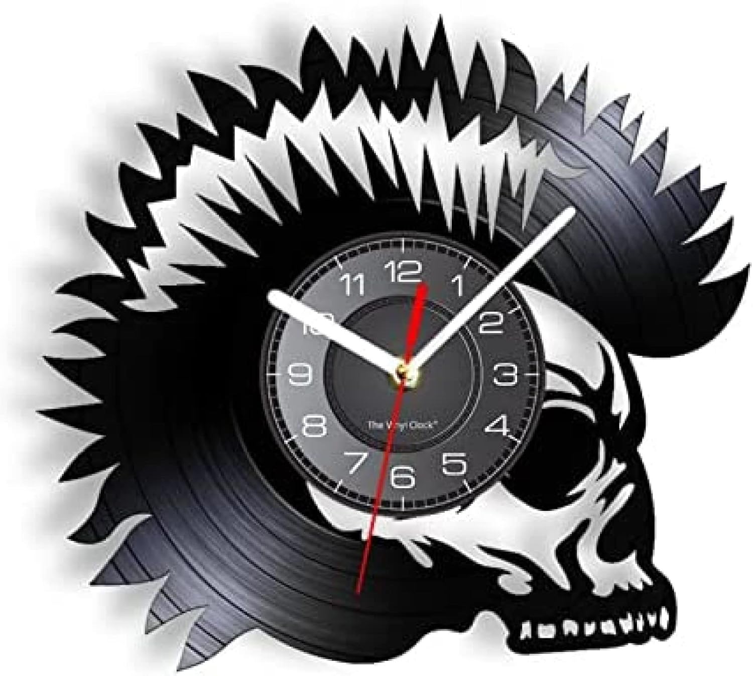 Amazon.com: 12 Inch Wall Clock Punk Skull Vinyl Wall Clock Horror Home ...