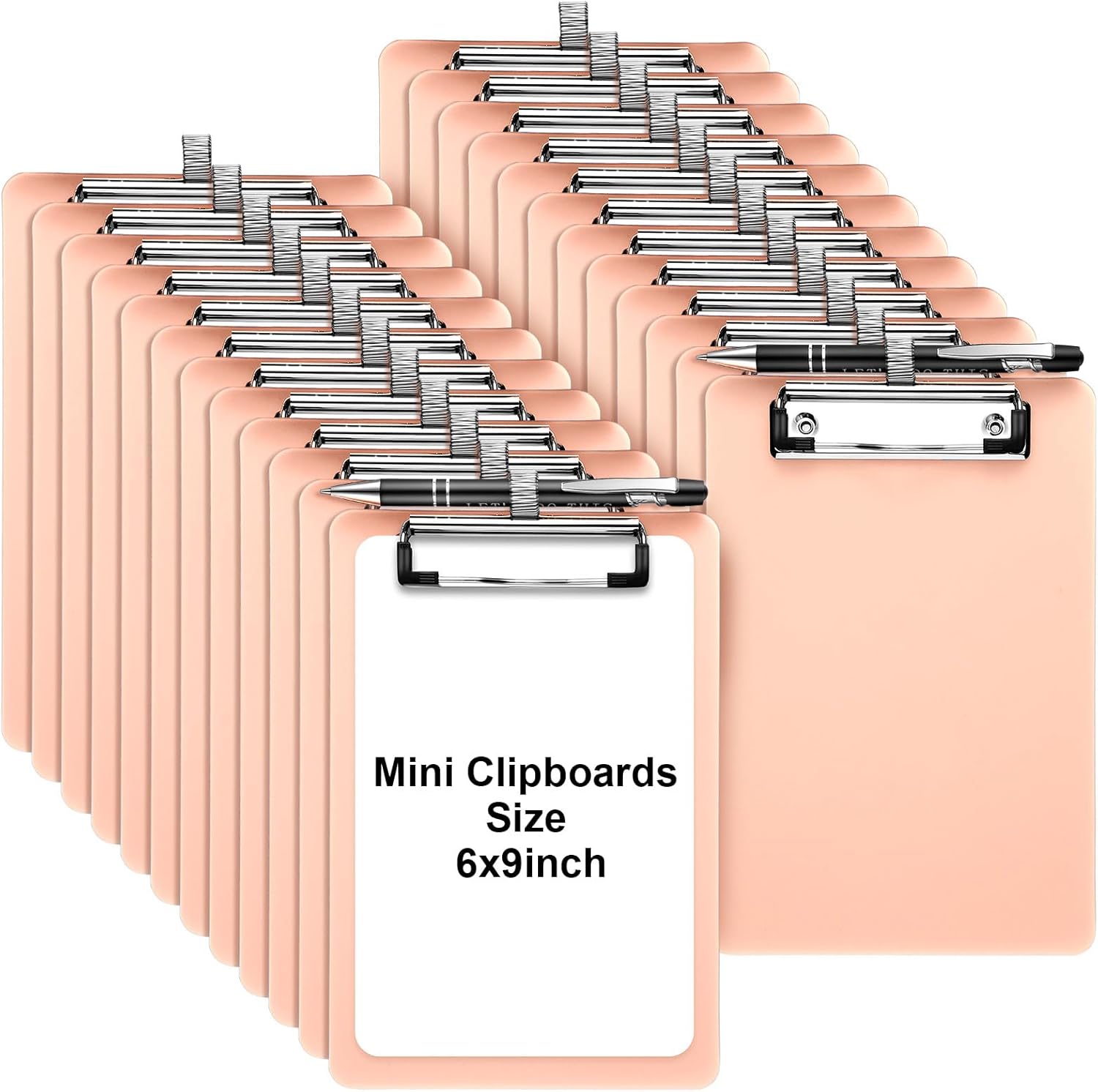 Amazon.com : Qilery 24 Pcs Bulk Mini Clipboards with Pen Holder Clip A5 ...