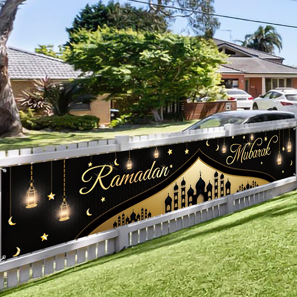 Ramadan Mubarak Decorations, 300 x 50CM, Large Fabric Muslim Ramadan ...