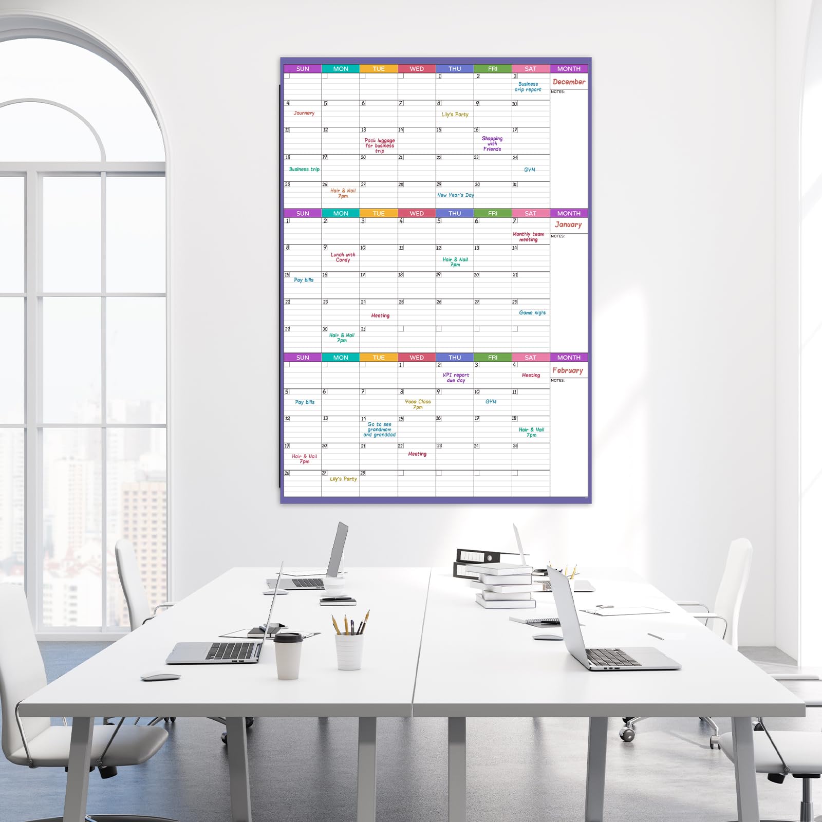 Snapklik.com : Large Dry Erase Calendar For Wall - Undated 3 Month ...
