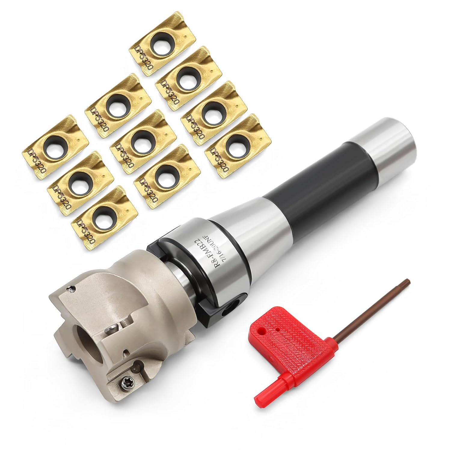 Jecoupoon R8 Shank FMB22 7/16-20UNF Face Mill Arbor, 400R 50MM End ...