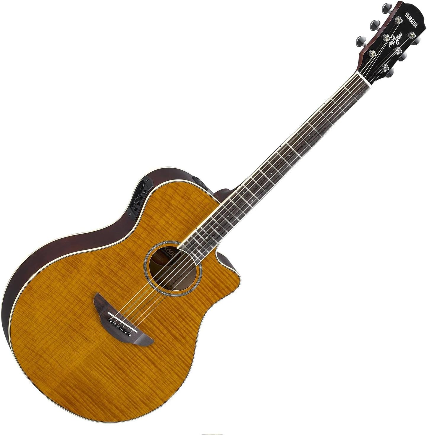 Amazon.com: Yamaha APX600FM Flame Maple Amber Acoustic-Electric Guitar ...