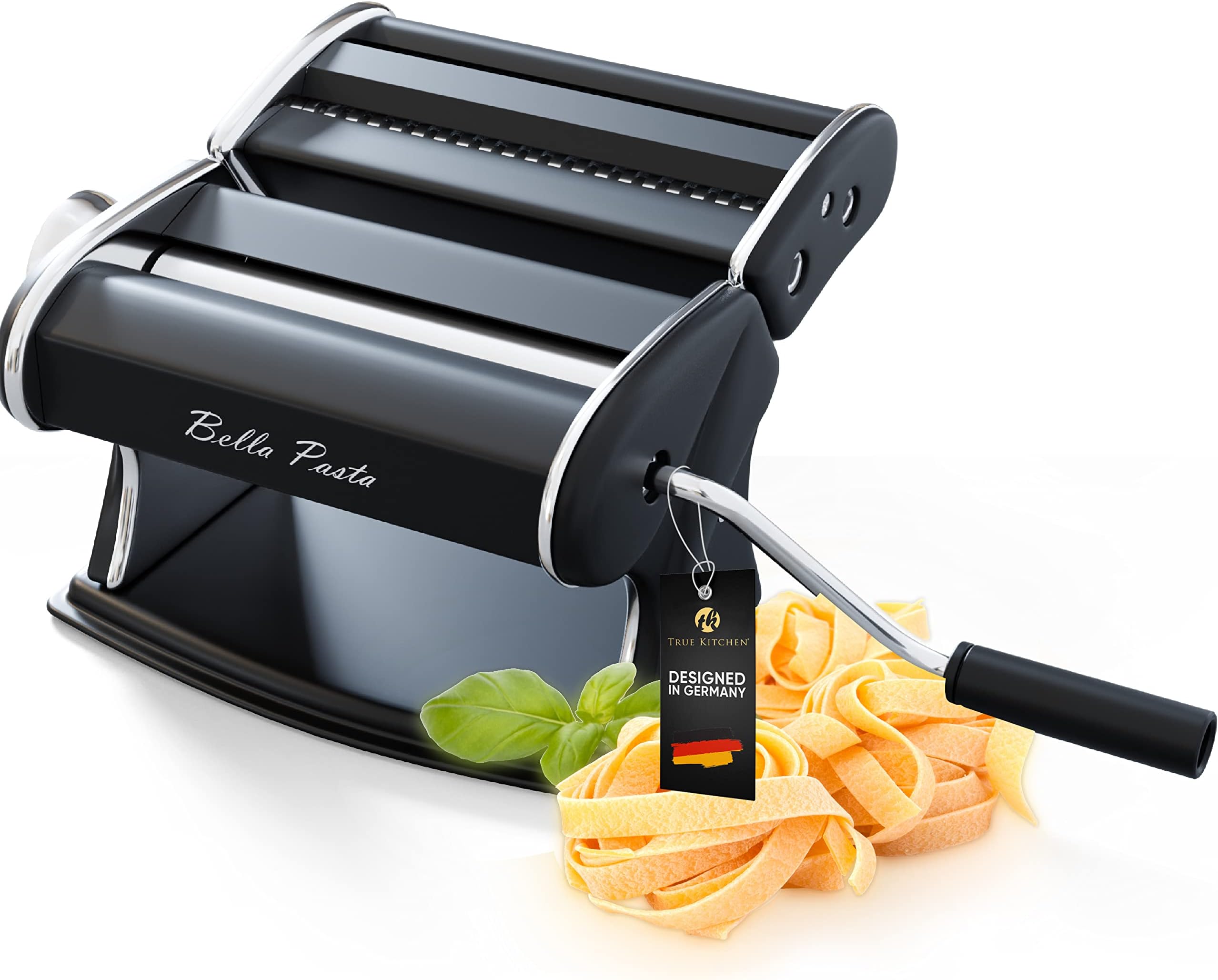 TRUE KITCHEN® Nudelmaschine manuell Bella Pasta schwarz [PASTA MASCHINE ...