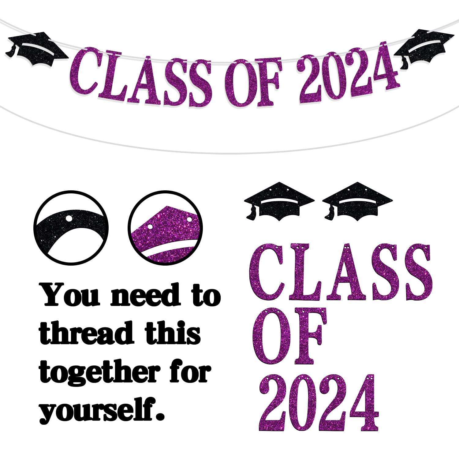 Snapklik.com : Class Of 2024 Banner, Congrats Grad Bunting Sign For ...