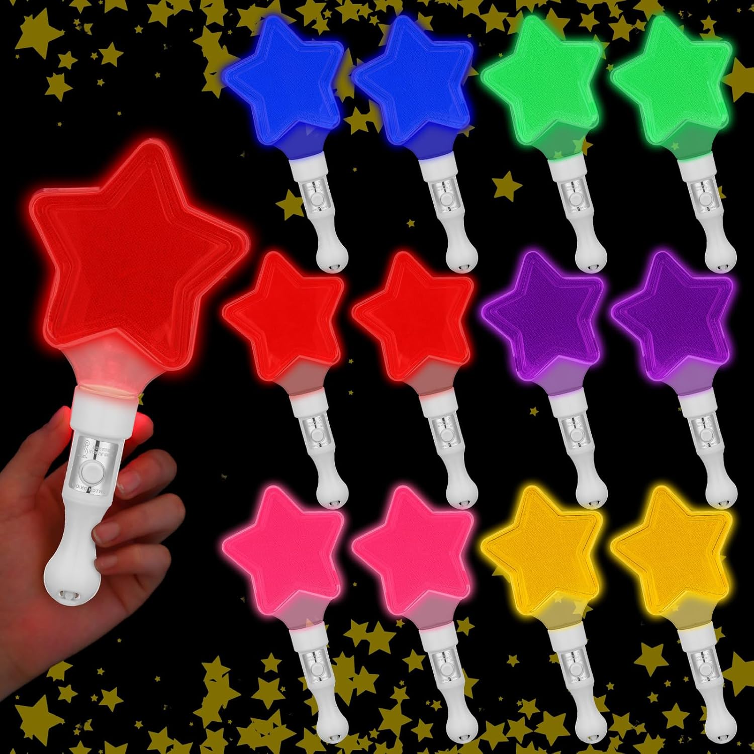 Amazon.com: MiniInflat 12 Pcs Star Gift Bulk Light up Star Wand with 3 ...