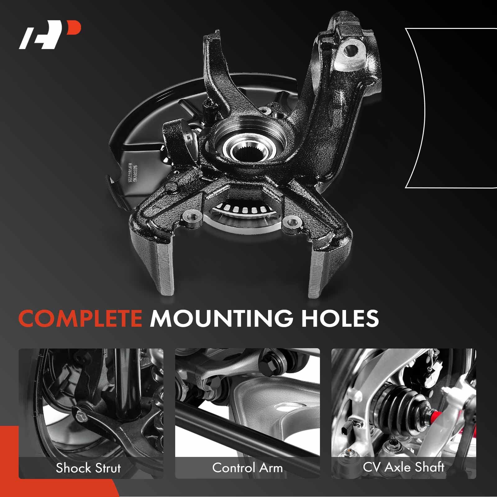 A-Premium 2 x Front Steering Knuckle & Wheel Bearing Hub Assembly ...