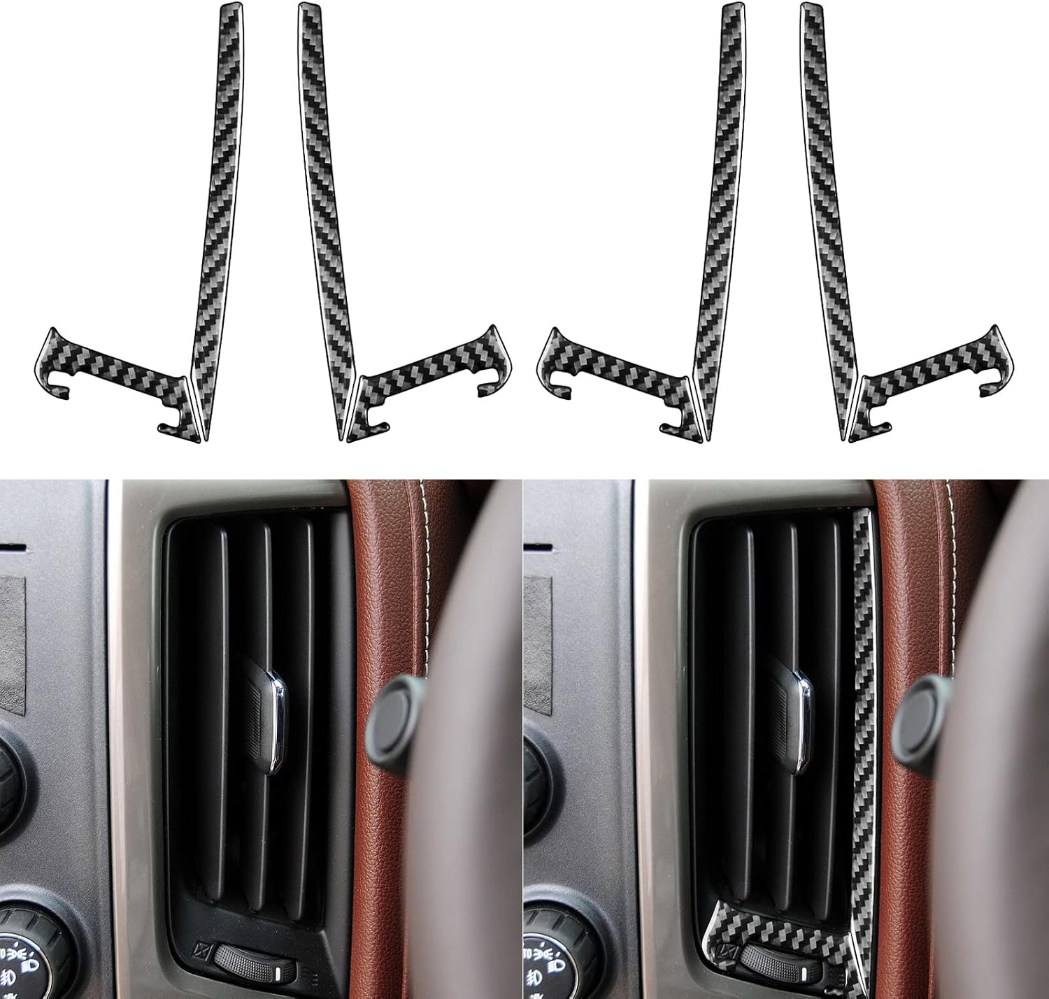 Amazon.com: NVCNX Real Carbon Fiber Front Air Vent Outlet Frame Cover ...
