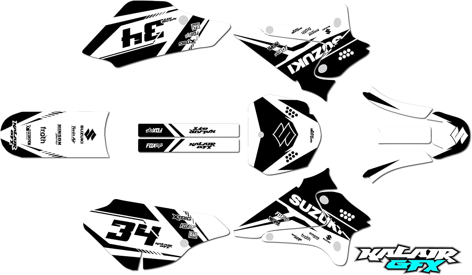 Amazon.com: Kalair GFX Graphics Kit for Suzuki DRZ 125 (2001-2007) Icon ...