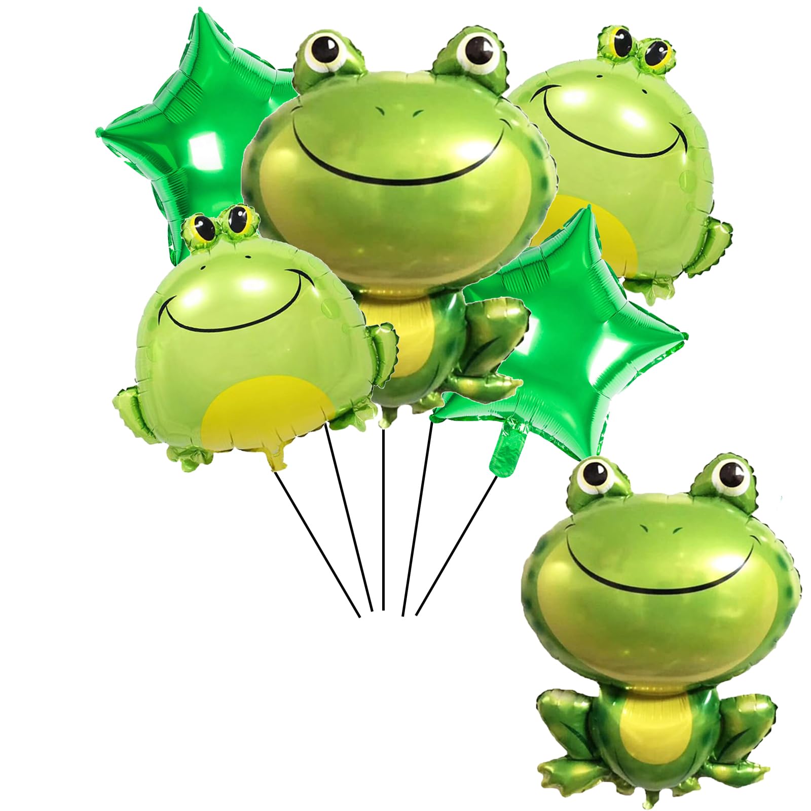 Amazon.com: 6PCS Frog Foil Balloons with18inch Star Mylar Balloons for ...