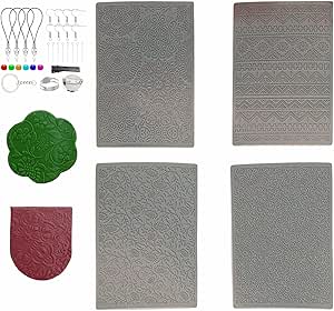 Amazon.com: Lanfarofa 4 Pcs Polymer Clay Texture Sheets Set, Clay ...