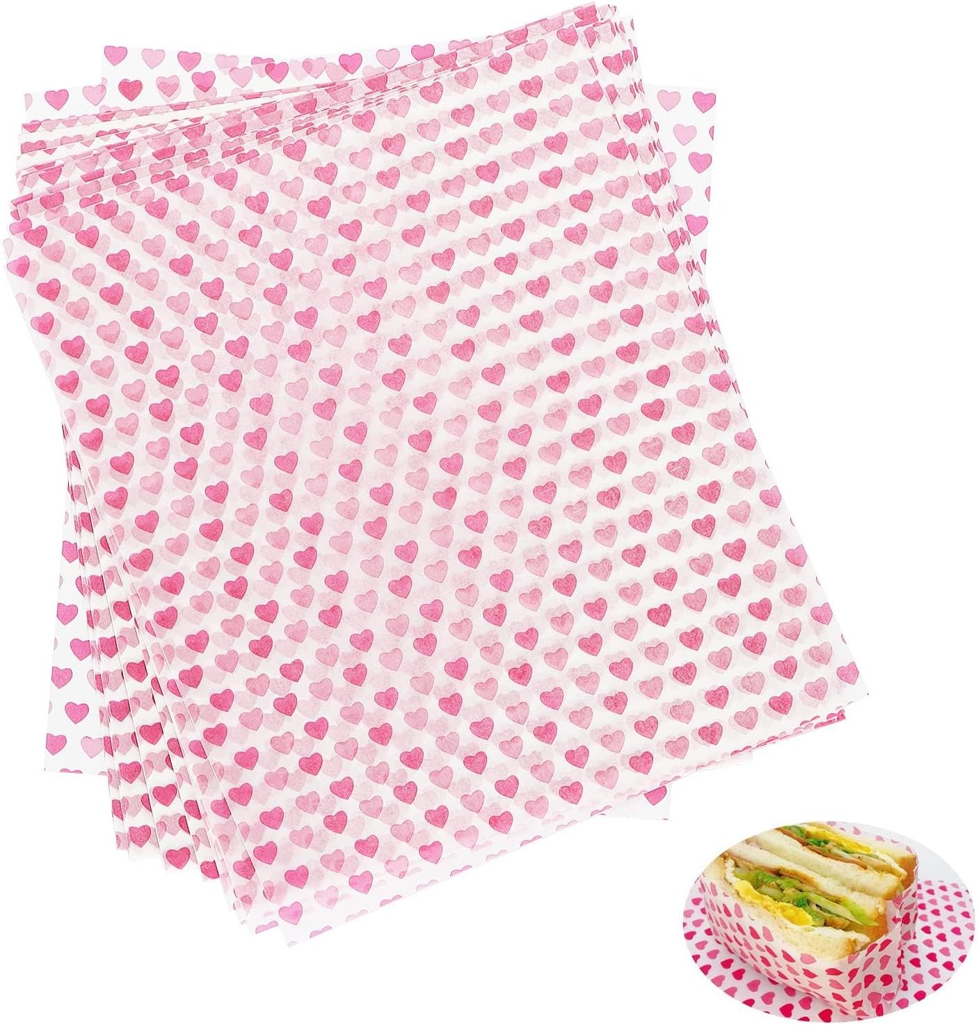 100 Sheets Food Grade Wrap Paper, Waterproof Food Wrapping Grease Proof ...