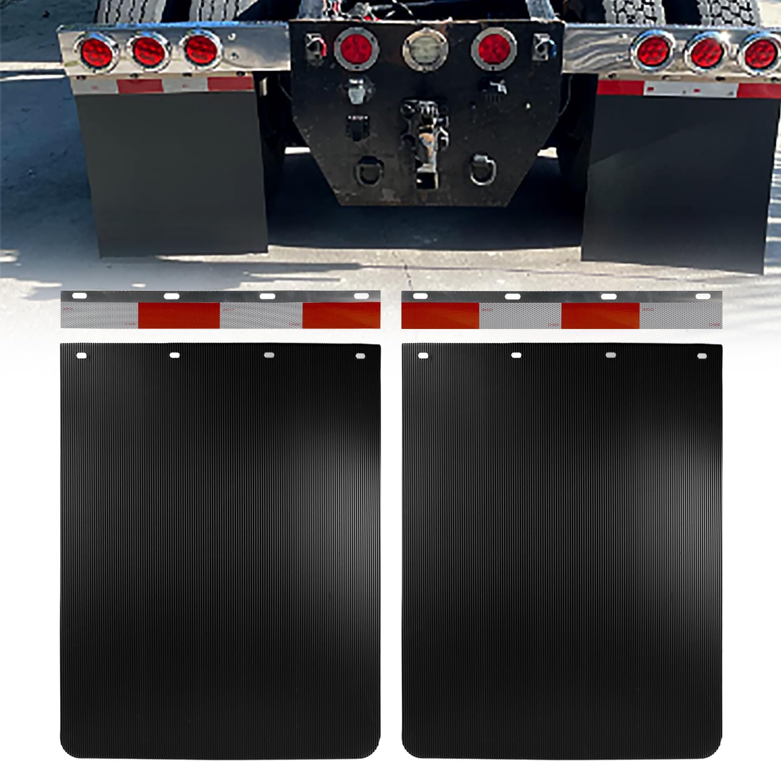Amazon.com: RULLINE 2PCS 24" x 30" Heavy Duty Polymer Mud Flaps with ...