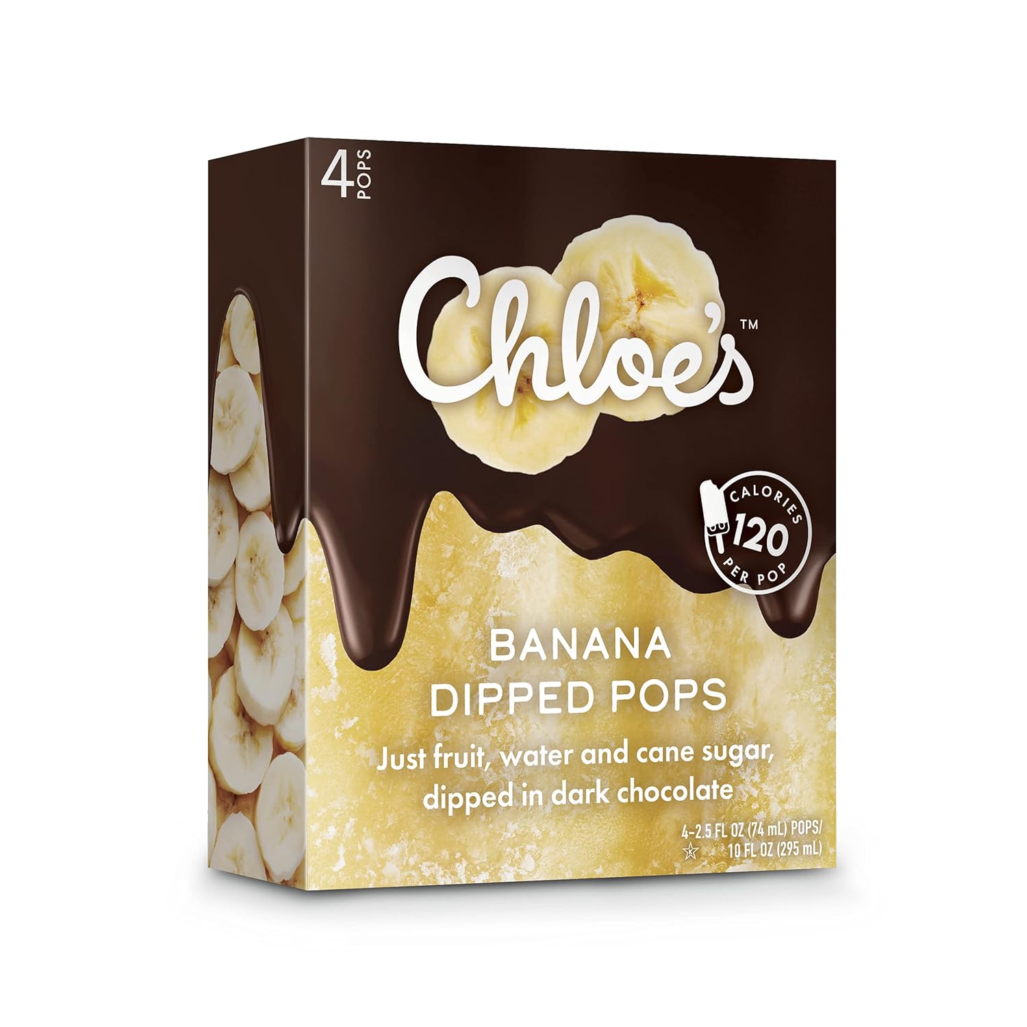 Amazon.com: Chloe's Pops Banana Dipped Pops, 2.5 Fl Oz, 4 Pack ...