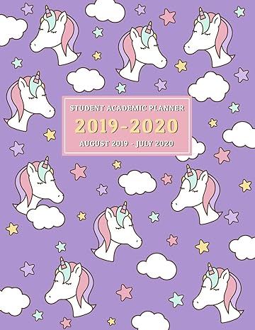 Student Academic Planner 2019-2020: Purple Unicorn Design School ...