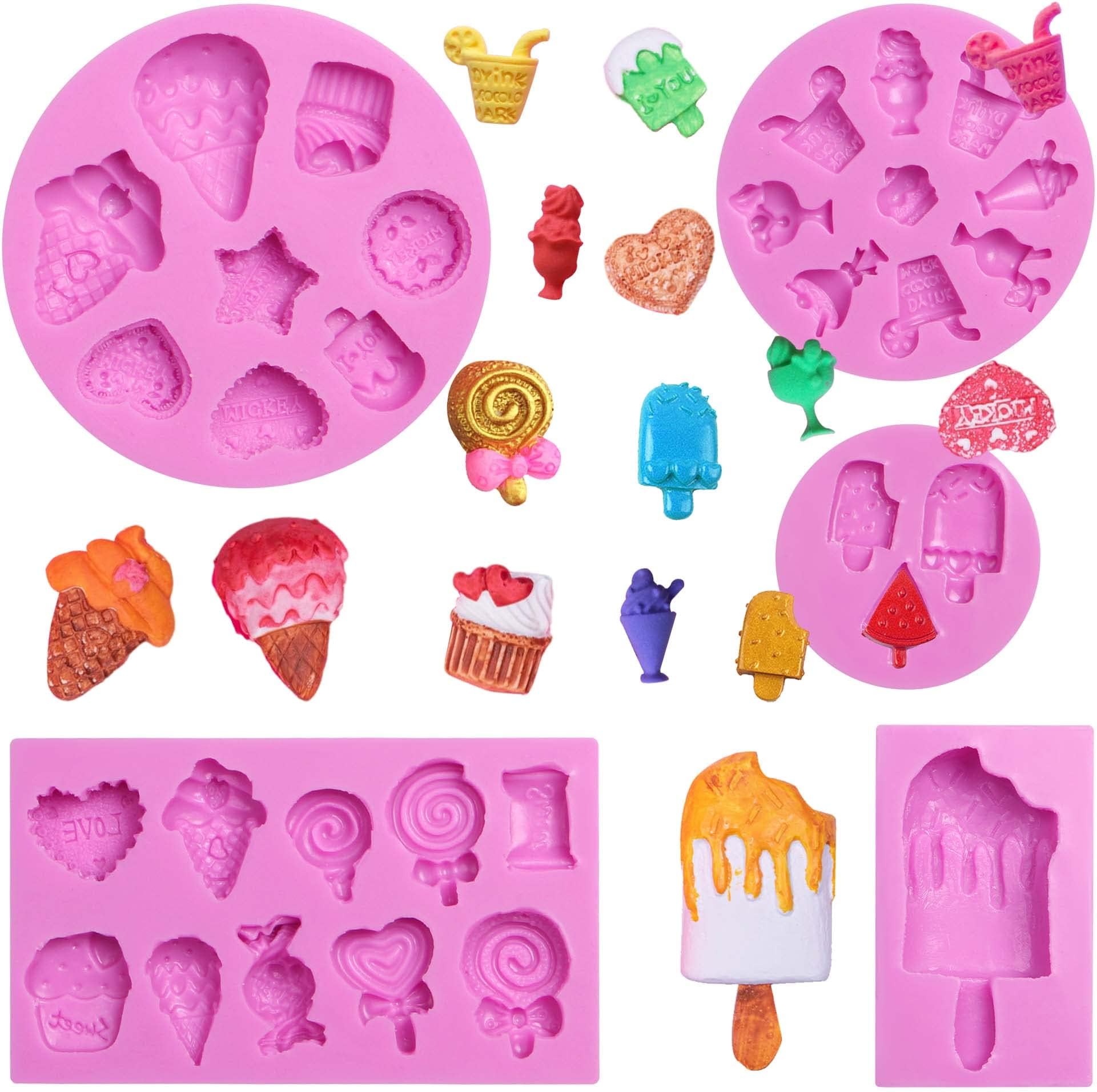 Amazon.com: MIYAHOUSE Ice Cream Silicone Molds Candyland Fondant Molds ...