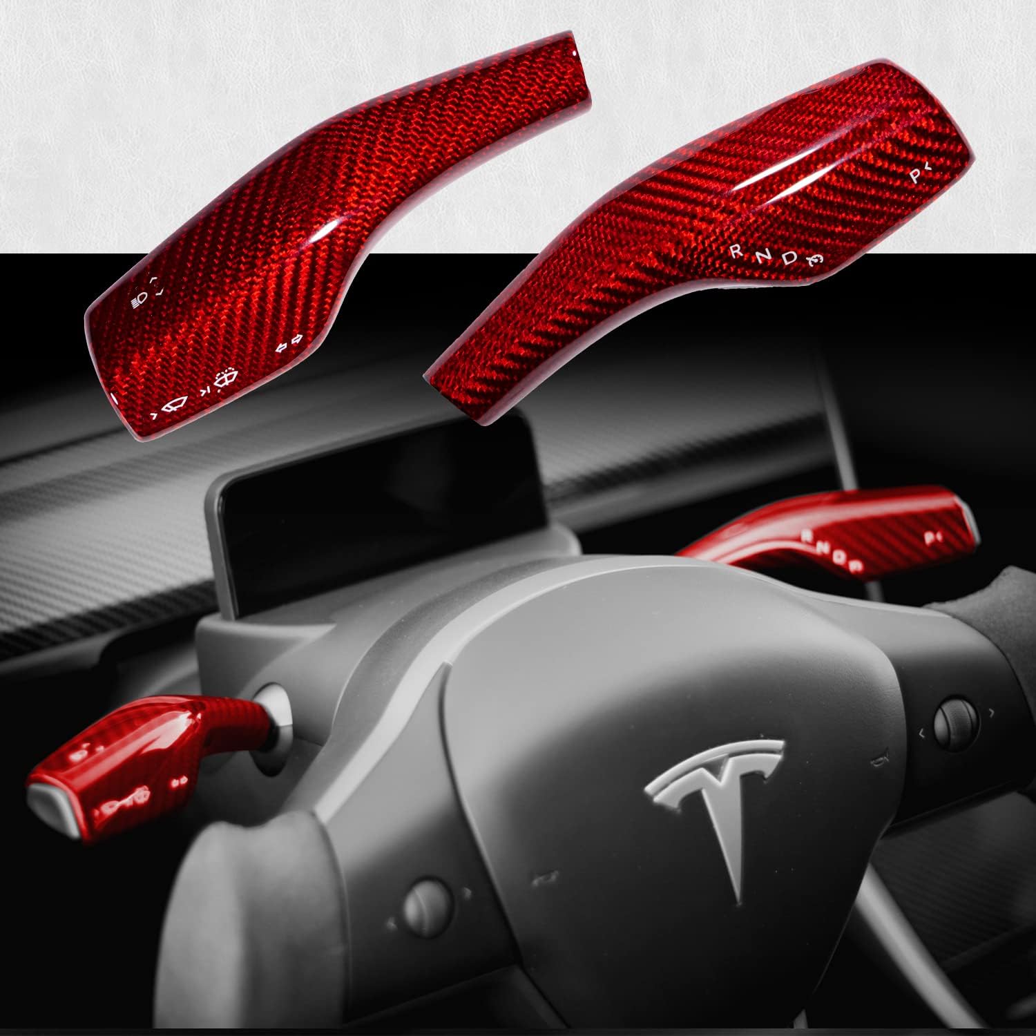 Amazon.com: TSLAUCAY Tesla Model 3/Y Gear Shift Cover 2 PCS Model 3&Y ...