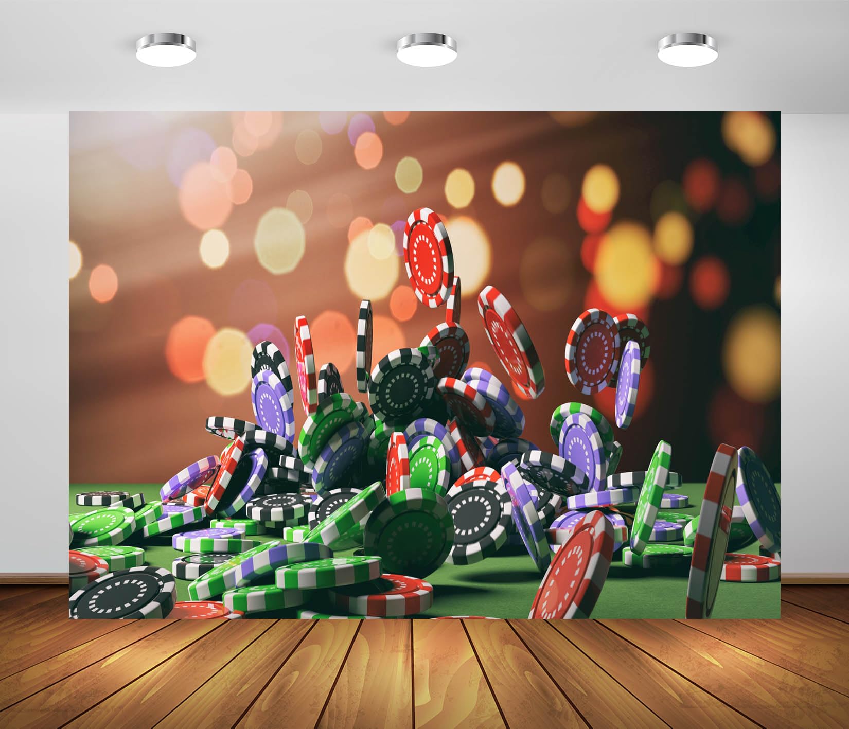 Amazon.com : BELECO 7x5ft Fabric Casino Backdrop Las Vegas Casino Night ...