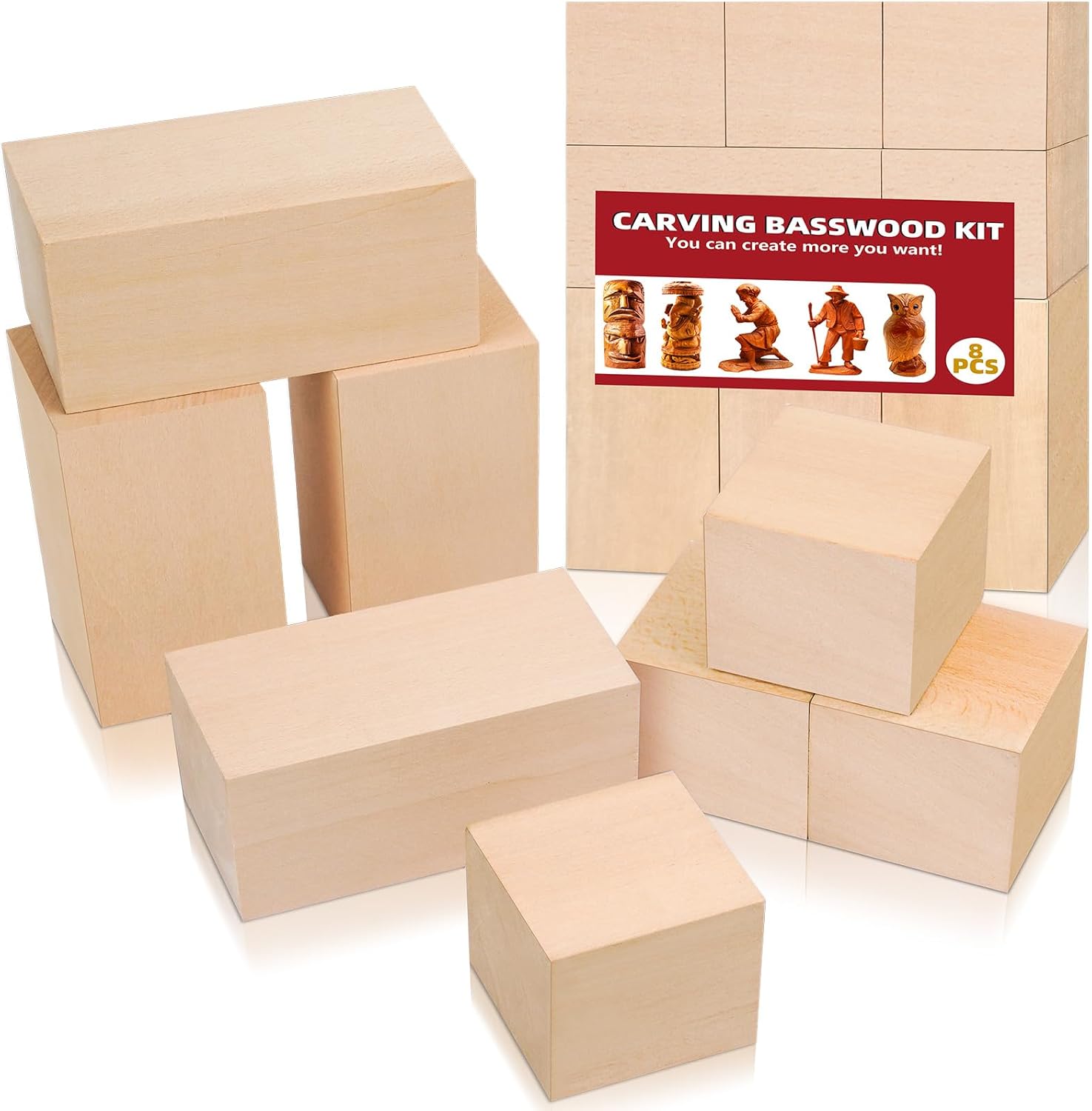 Amazon.com: Basswood Carving Blocks, Large Whittling Wood Blocks Wood ...