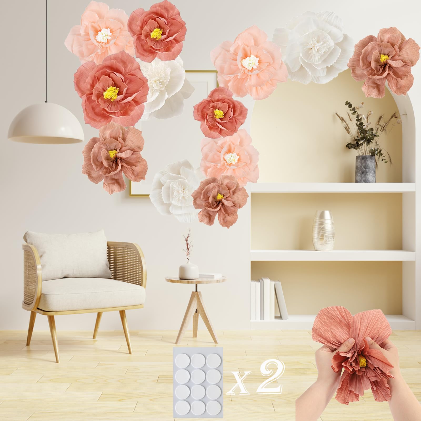 Snapklik.com : JACYUIG 24 Pcs Tissue Paper Flowers Crepe Paper Flowers ...