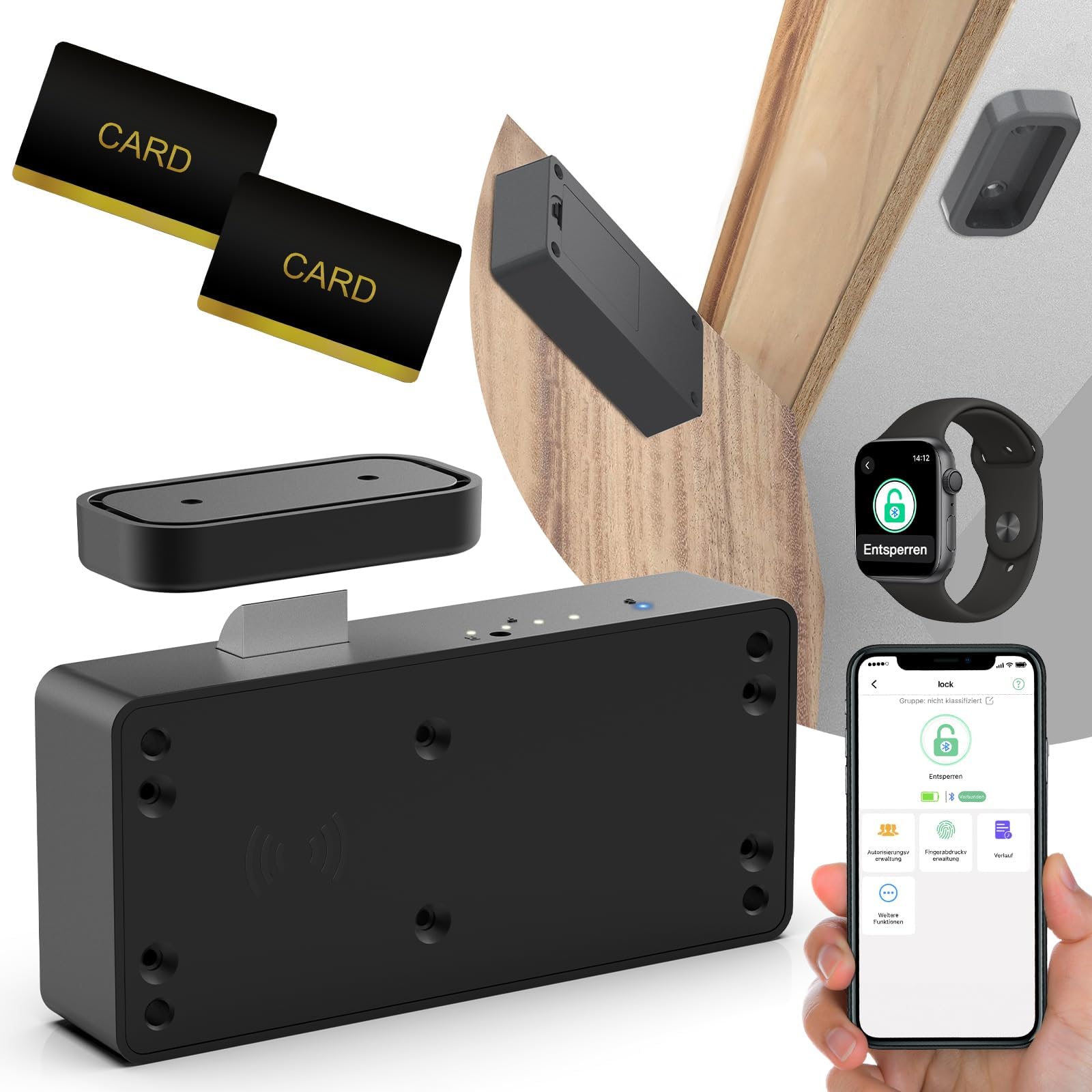 Smart Schubladenschloss, Eseesmart RFID Elektronisches Schrankschloss ...