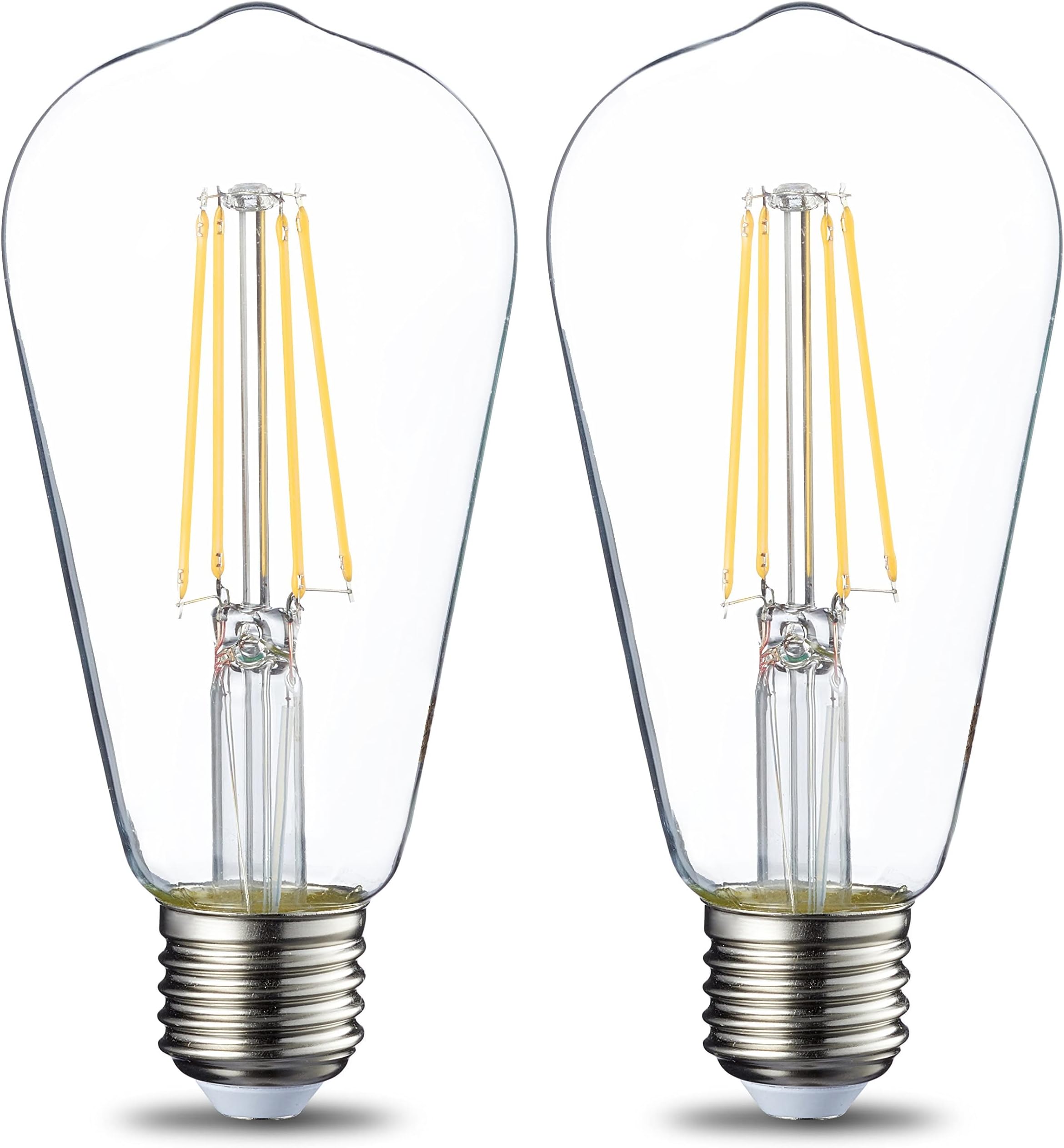 Amazon Basics LED E27 Vintage Edison Bulb, ST64, 7W (Equivalent to 60W ...