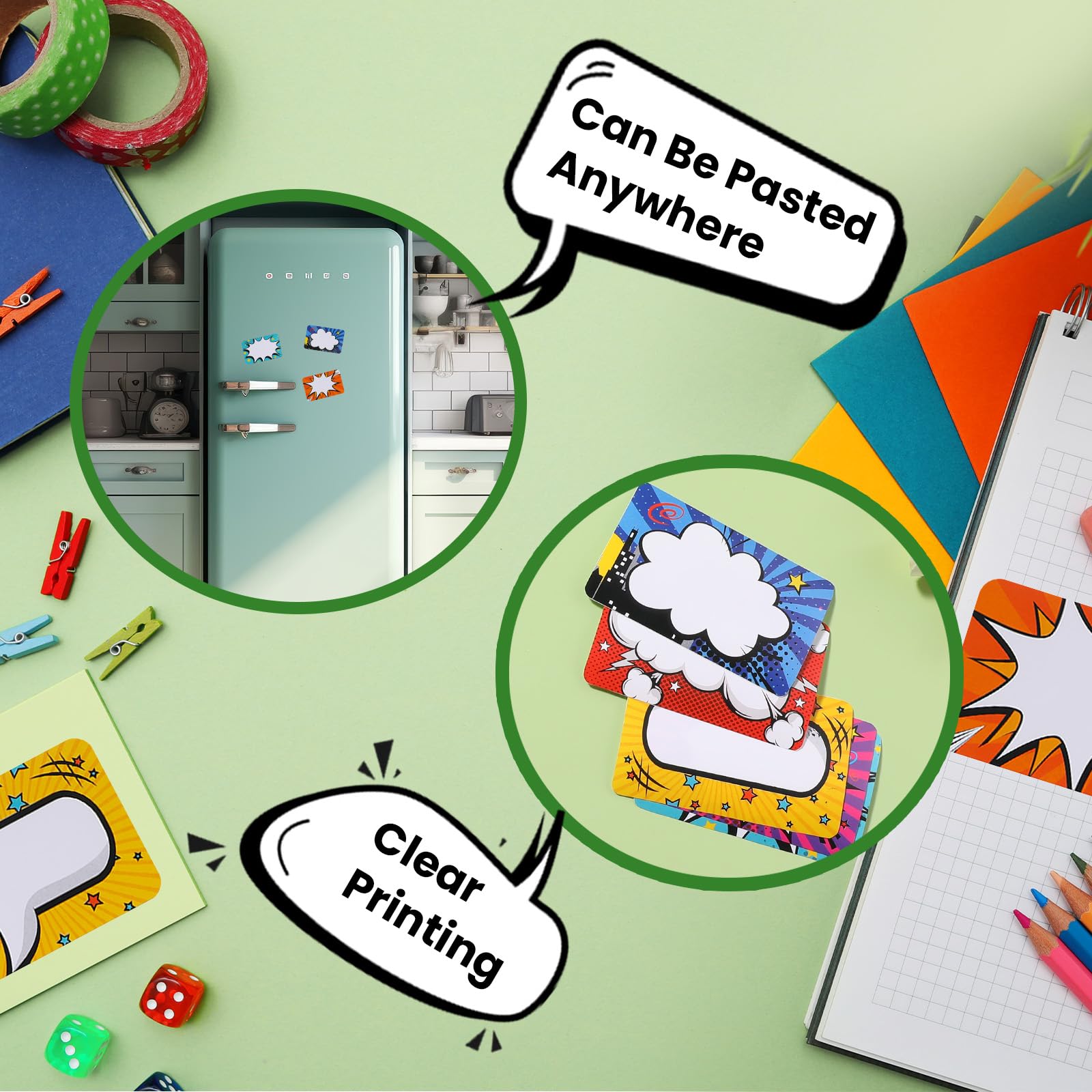 Snapklik.com : NEWEST 250 Pieces Comic Name Tag Stickers