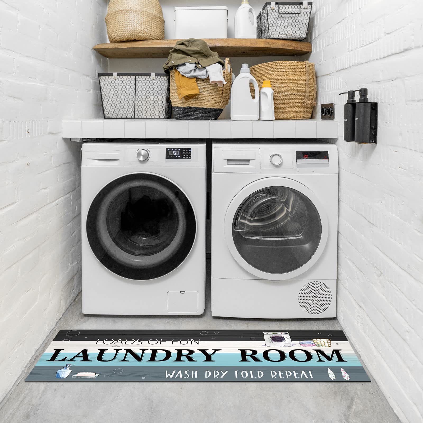 Haull Laundry Room Rug Runner 20 x 59 Inch Laundry Floor Mat Farmhouse ...