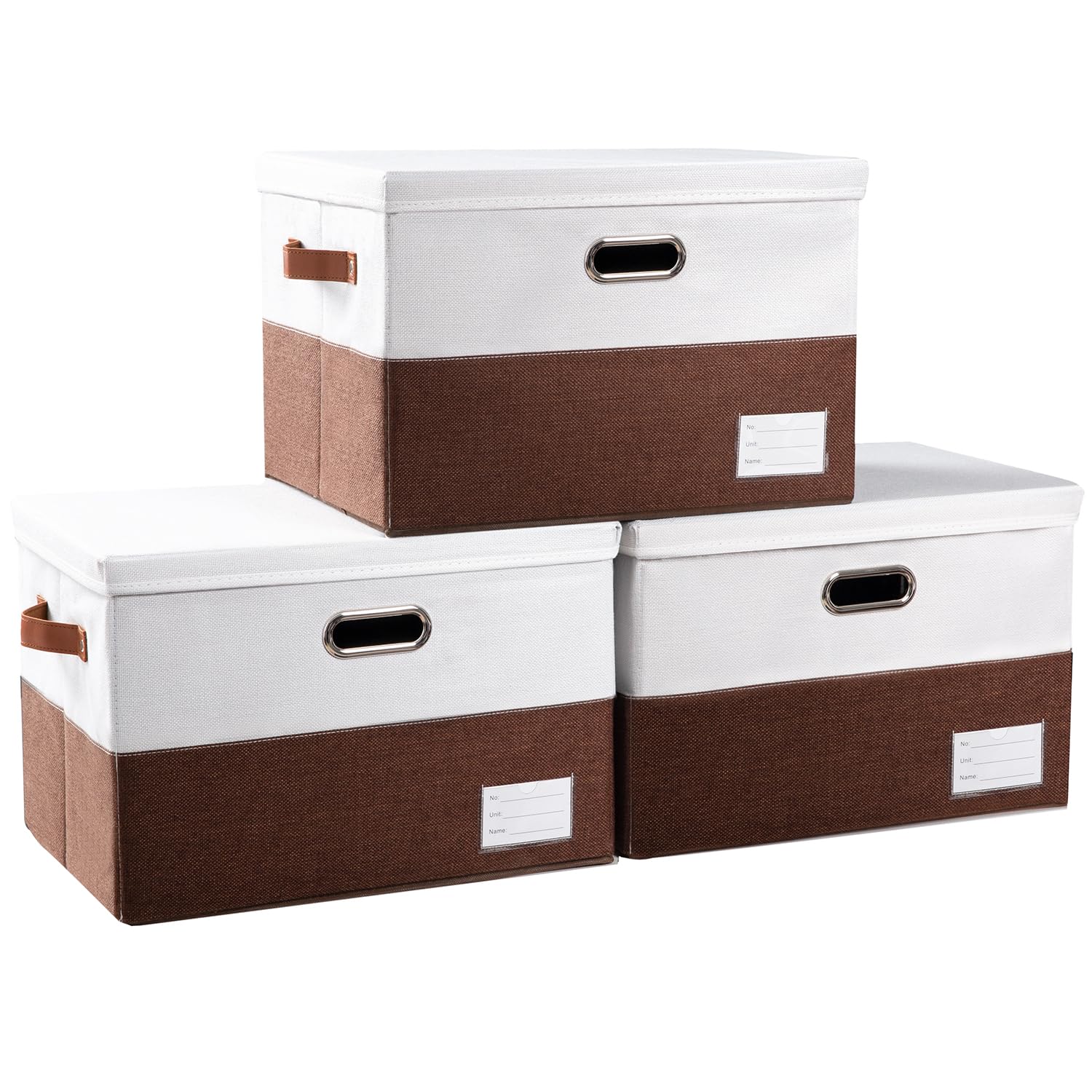 Amazon.com - PRANDOM Foldable Storage Bins with Lids [3-Pack] Fabric ...