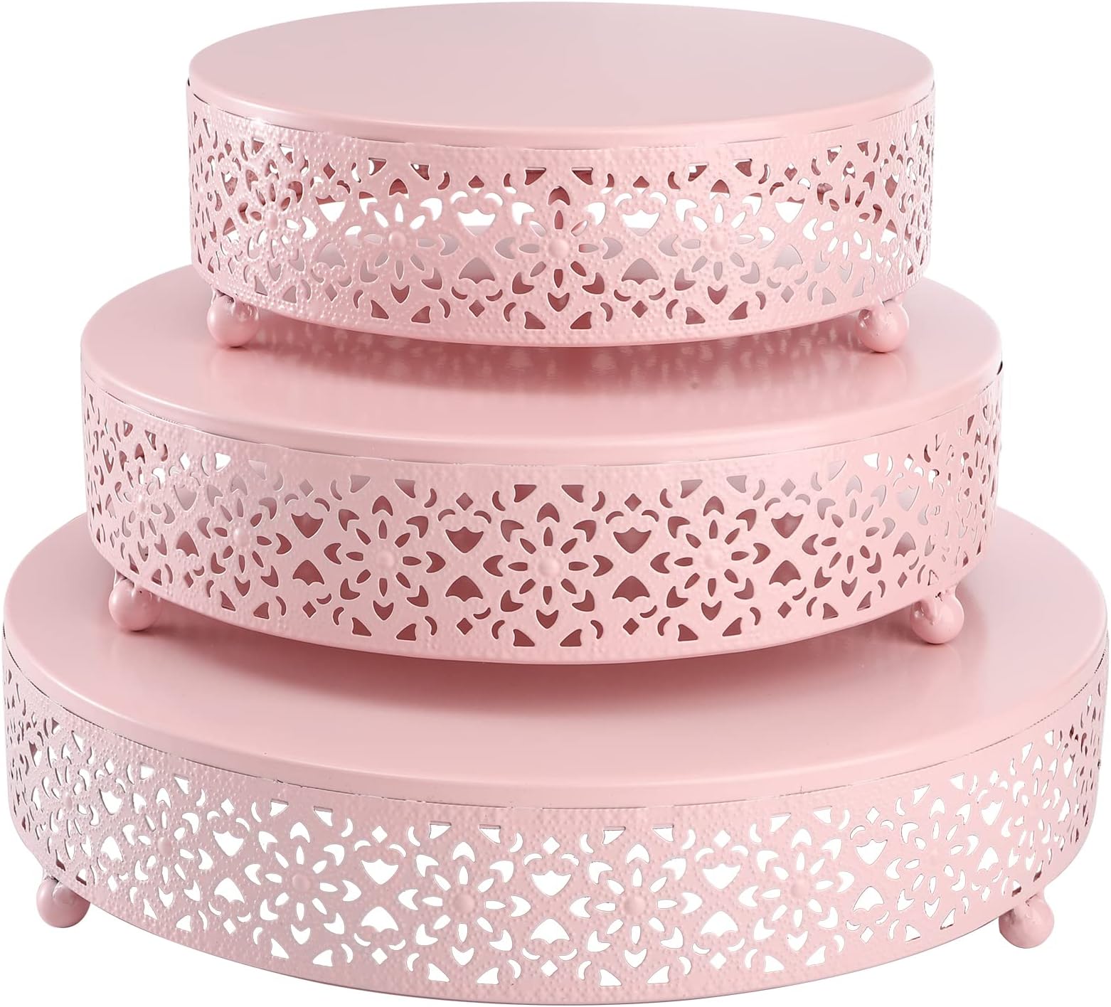 Amazon.com: Hedume 3 Pack Cake Stands, Metal Cake Stands, Dessert ...