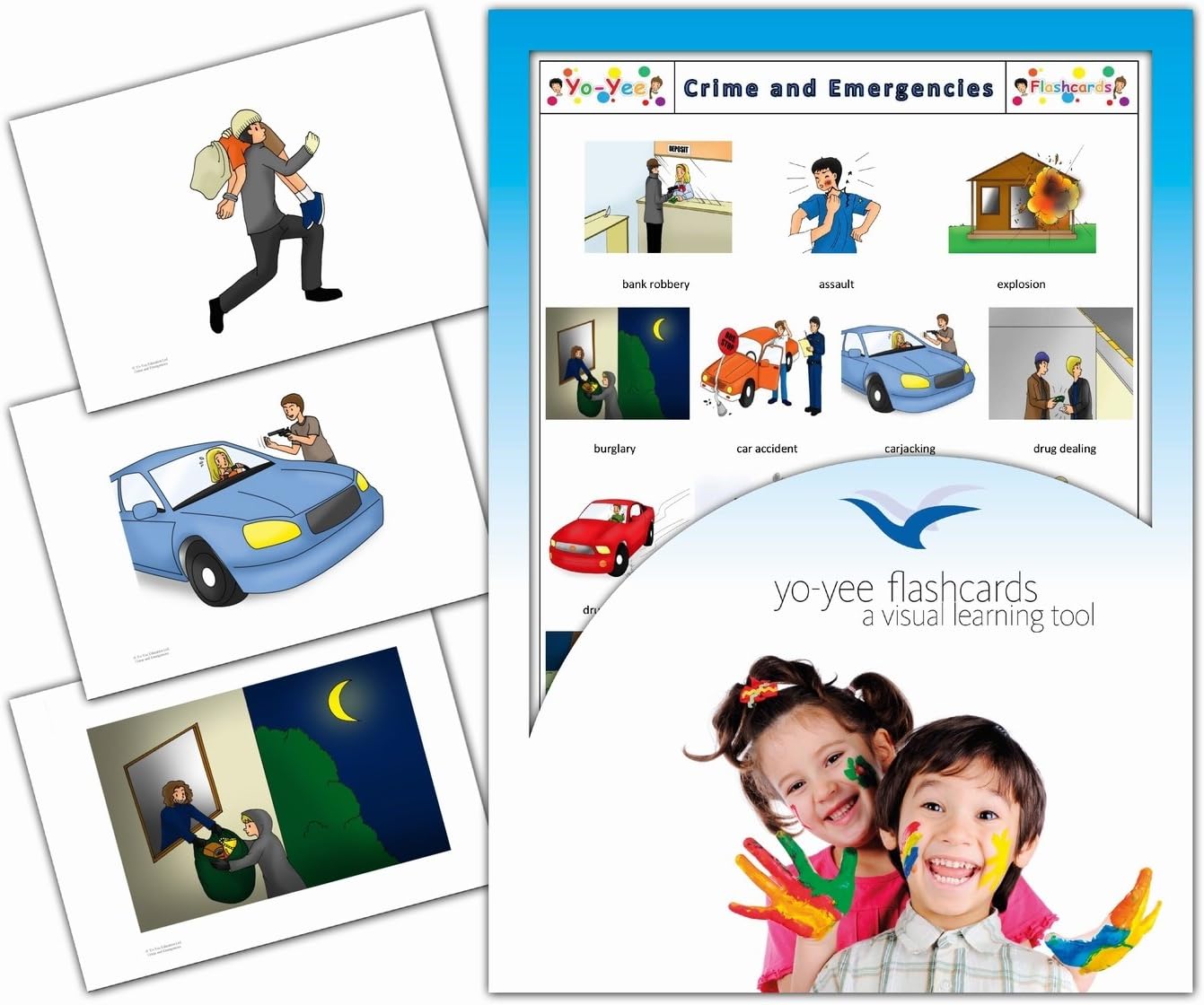 Amazon.com: Yo-Yee Flashcards - Crime Flash Cards - English Vocabulary ...