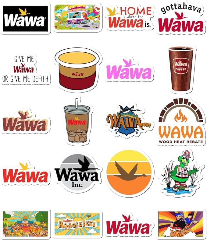Amazon.com: Stickers Pack 20 Pcs Wawa Colorful Aesthetic Vinyl ...