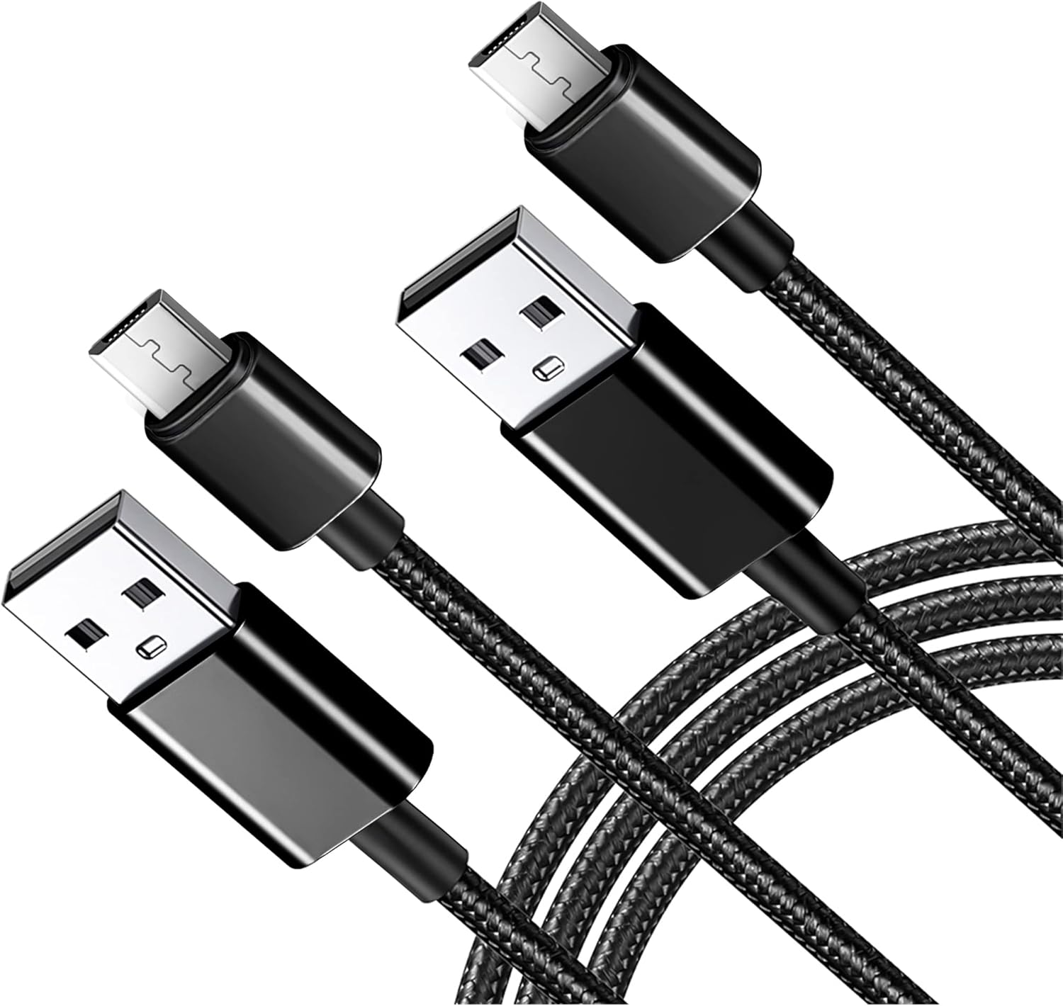 Amazon.co.jp: Micro USB ケーブル【2本セット 2M】マイクロUSBケーブル 急速充電 高速データ転送 高耐久 ナイロン ...