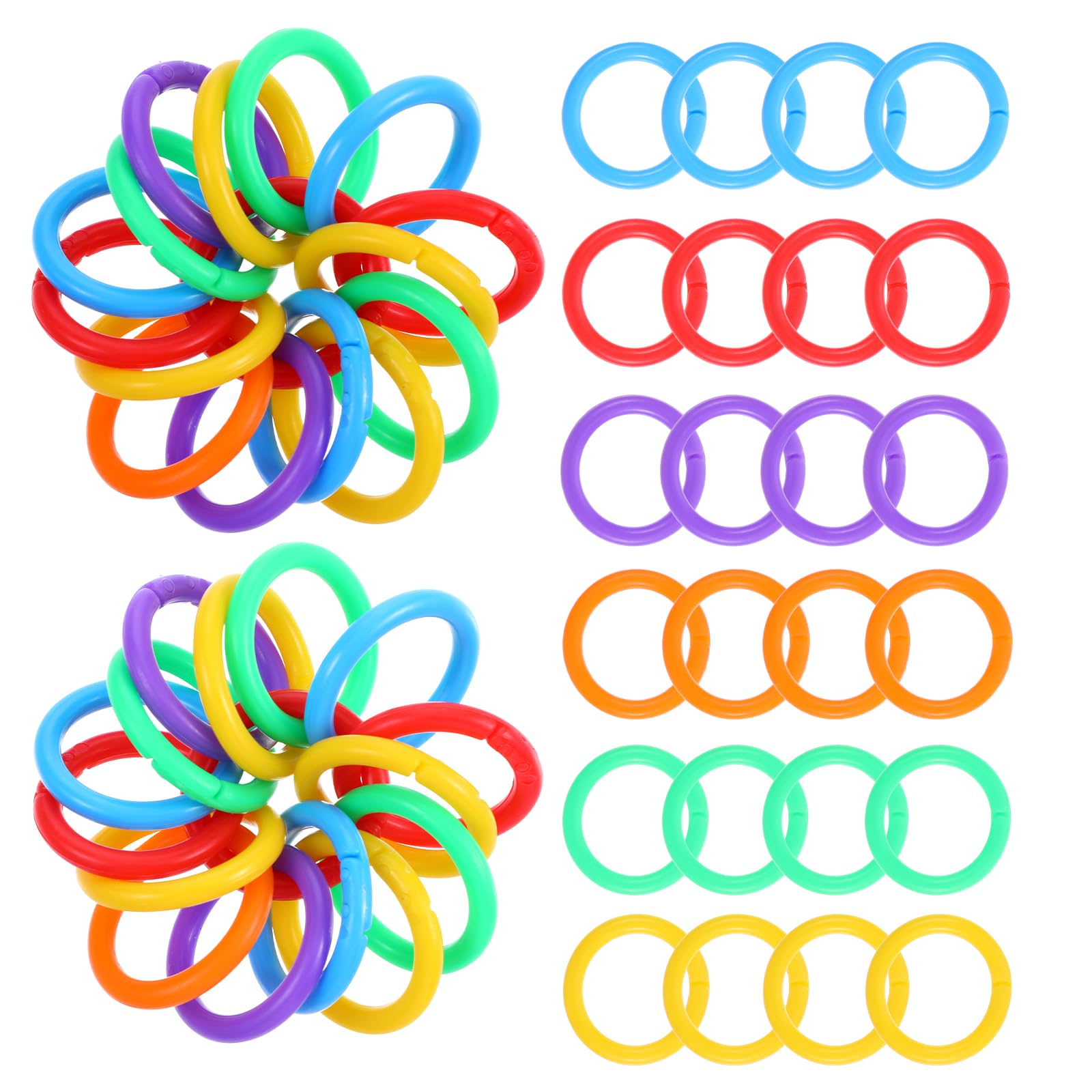 Amazon.com : 210Pcs Plastic Binder Rings Key Chain Rings Bulk 1 Inch ...