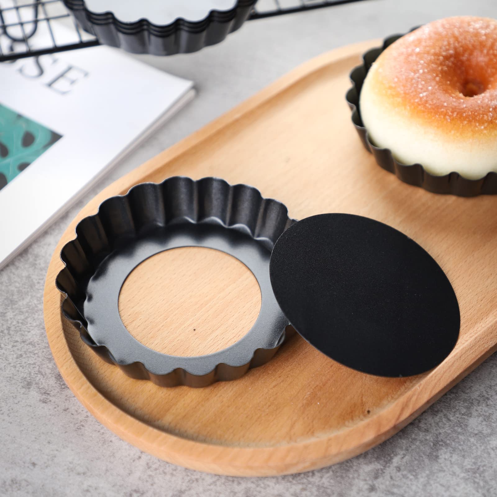 Snapklik.com : Zeeooil Tart Pan 6 Packs Carbon Steel Tart Mold 4 Inch ...