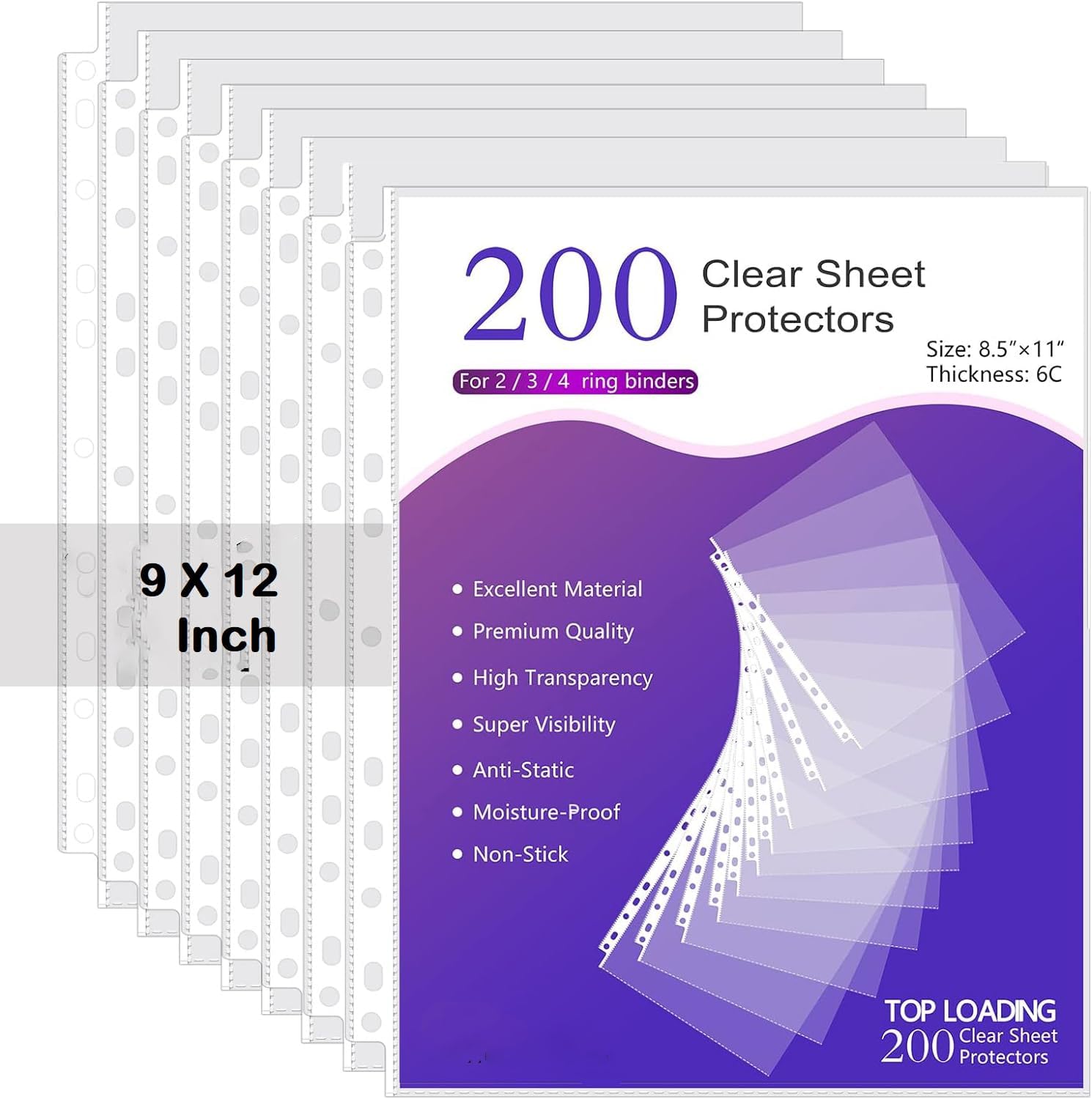 Shuban A4 Size Transparent Sheet Protectors Top Loading, Clear ...