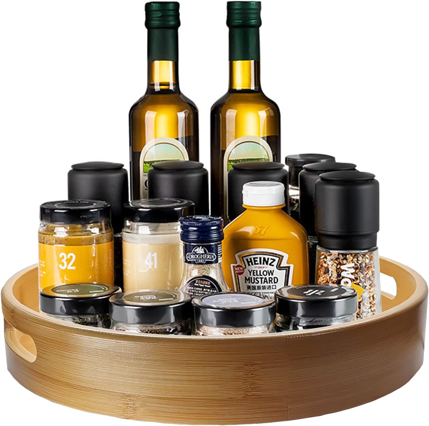 Amazon.com - 14 Inch Bamboo Lazy Susan Organizer, Wooden Turntable for ...