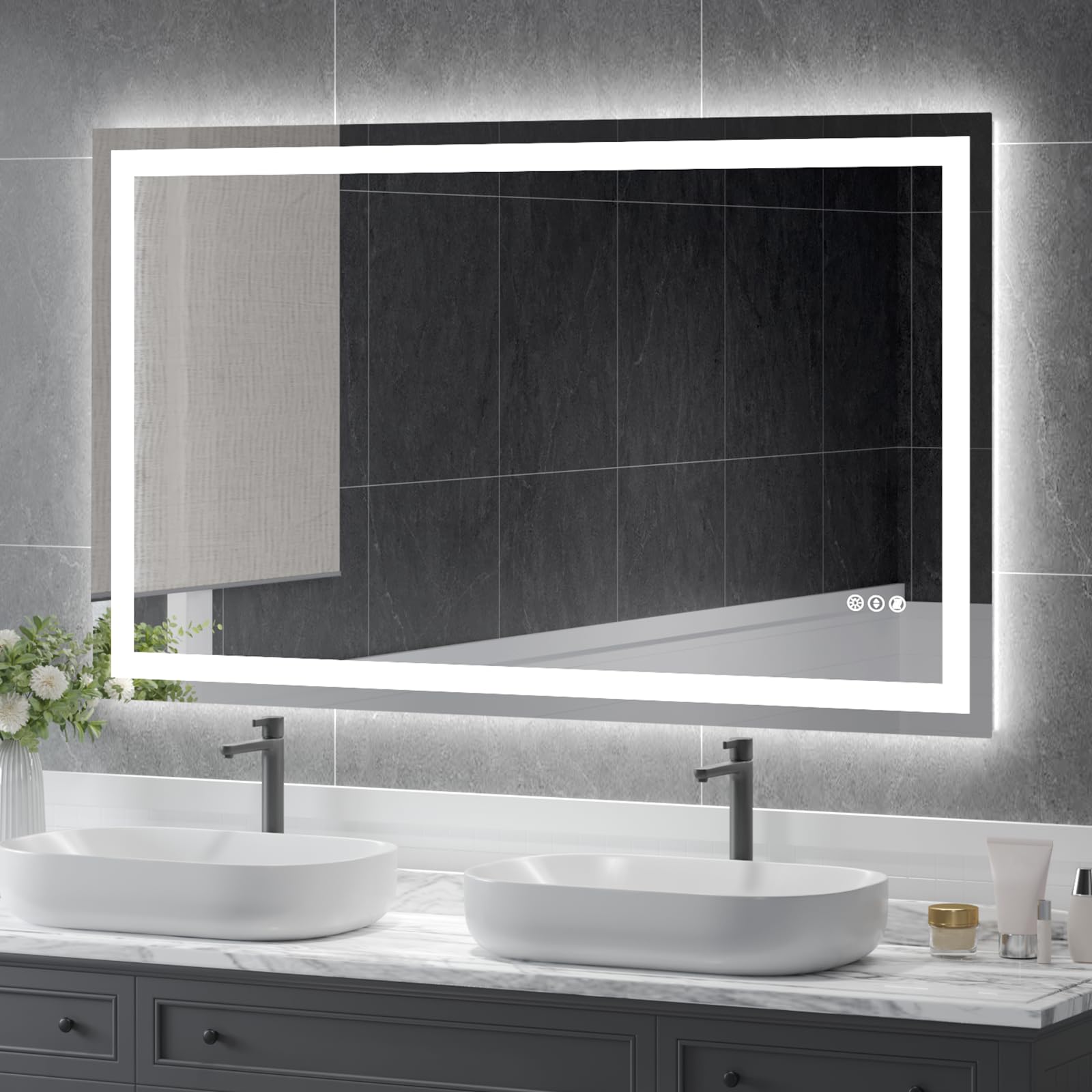Amazon.com: USHOWER 60x36 Inch Modern LED Bathroom Mirror - Smart ...