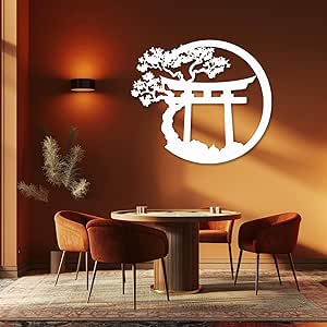 Amazon.com: Unimart Japanese Metal Wall Art - Cherry Blossom Tree Torii ...